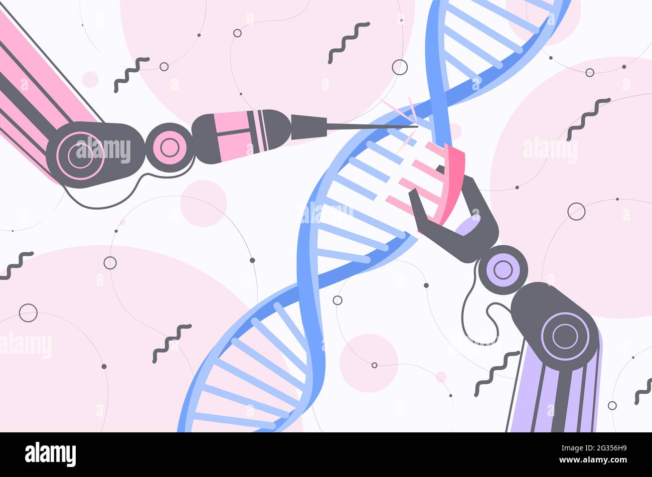 robotic hands working with DNA robot making experiment in lab DNA ...