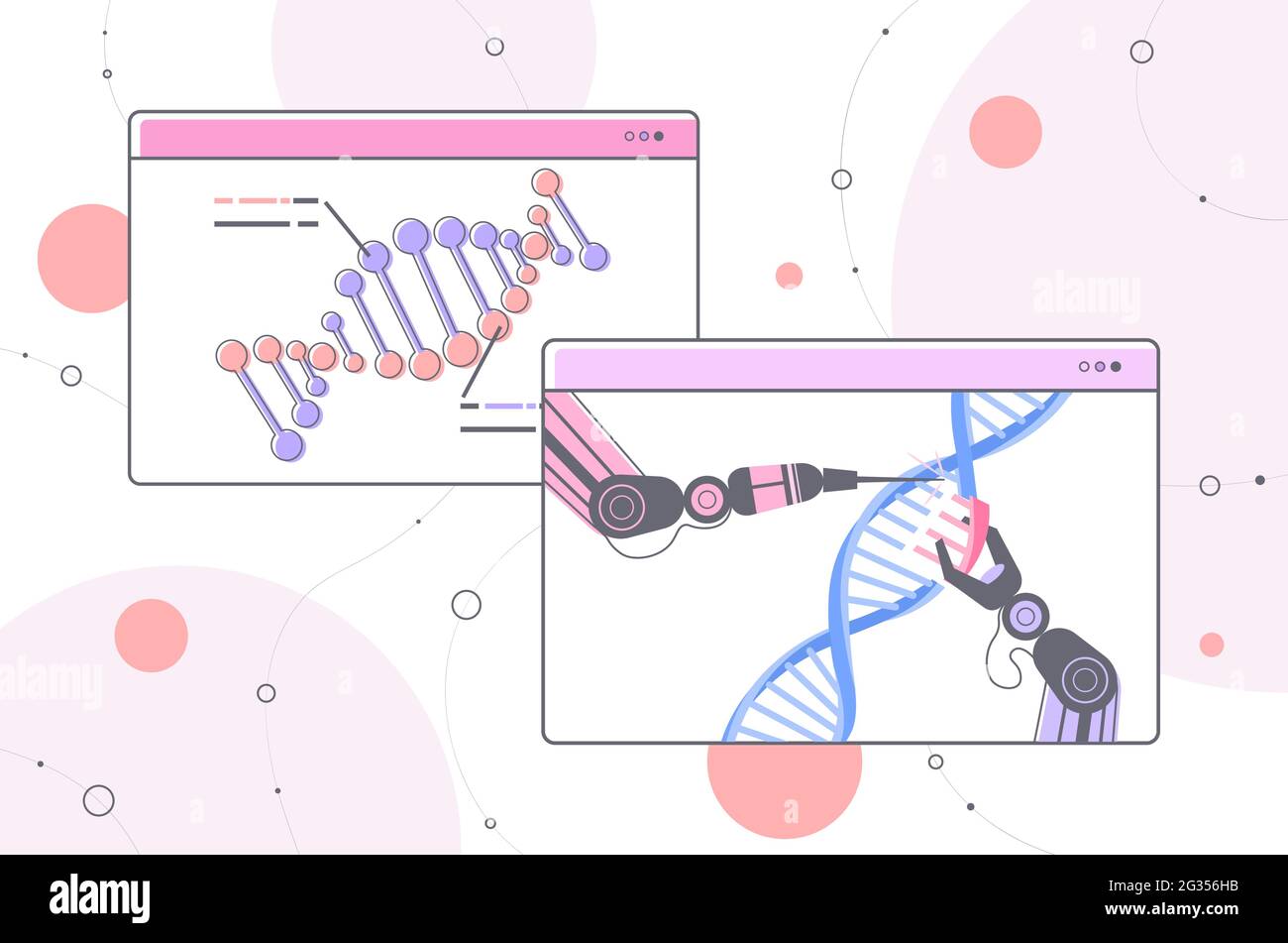robotic hands working with DNA robot making experiment in lab DNA ...
