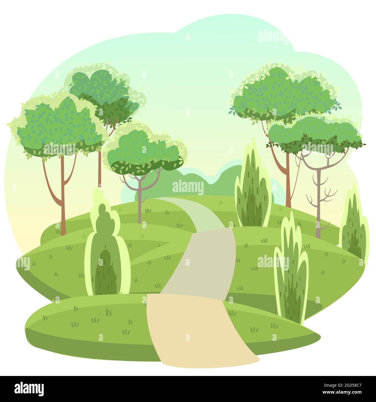 Trail through jungle Stock Vector Images - Alamy