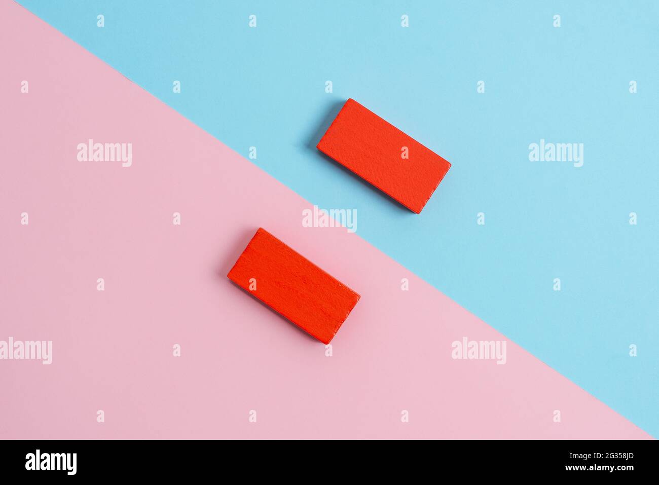 Comparison of Two Objects Blocks Pencils Sticker Notes Facing Inward ...