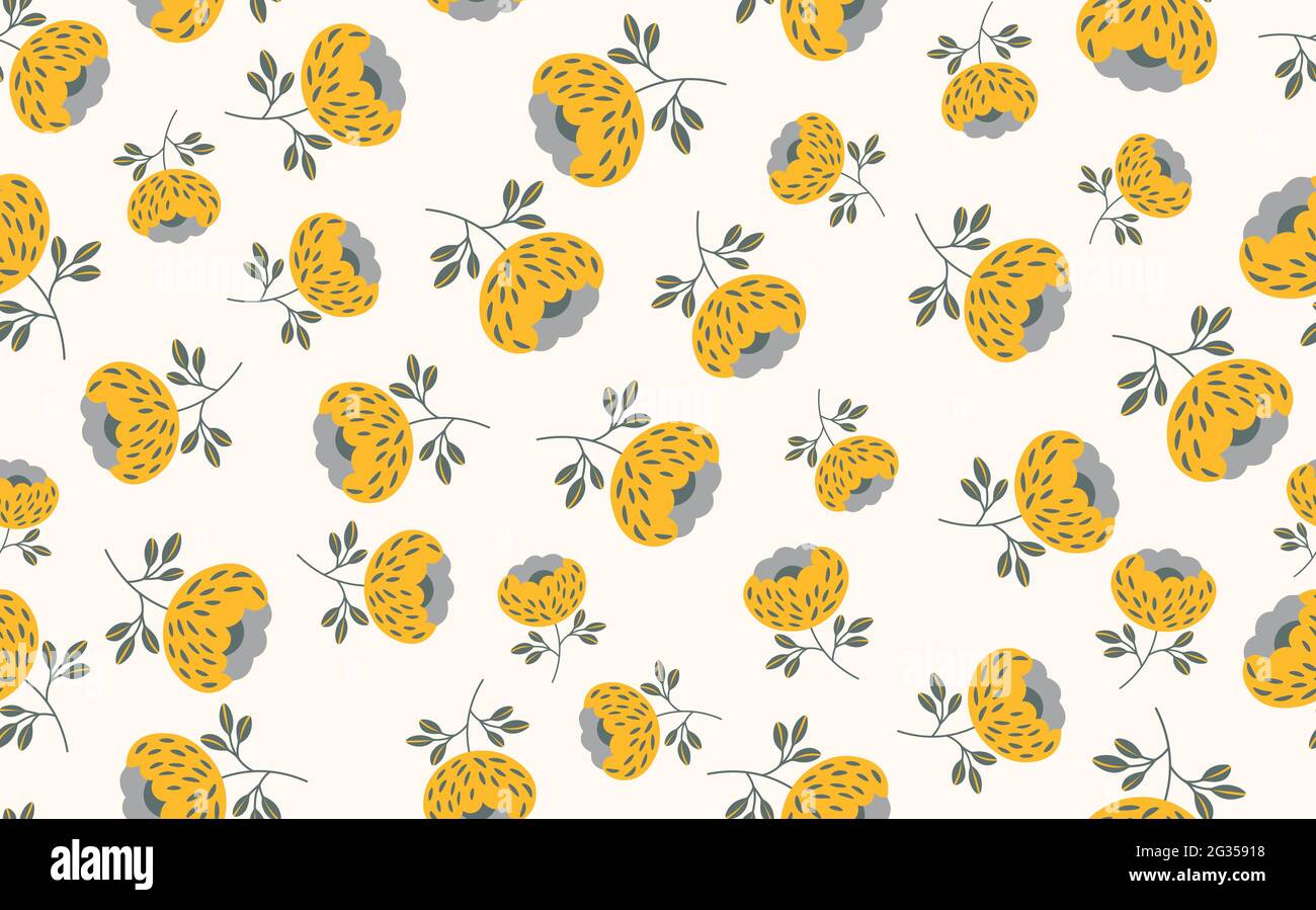 Seamless floral pattern based on traditional folk art ornaments ...