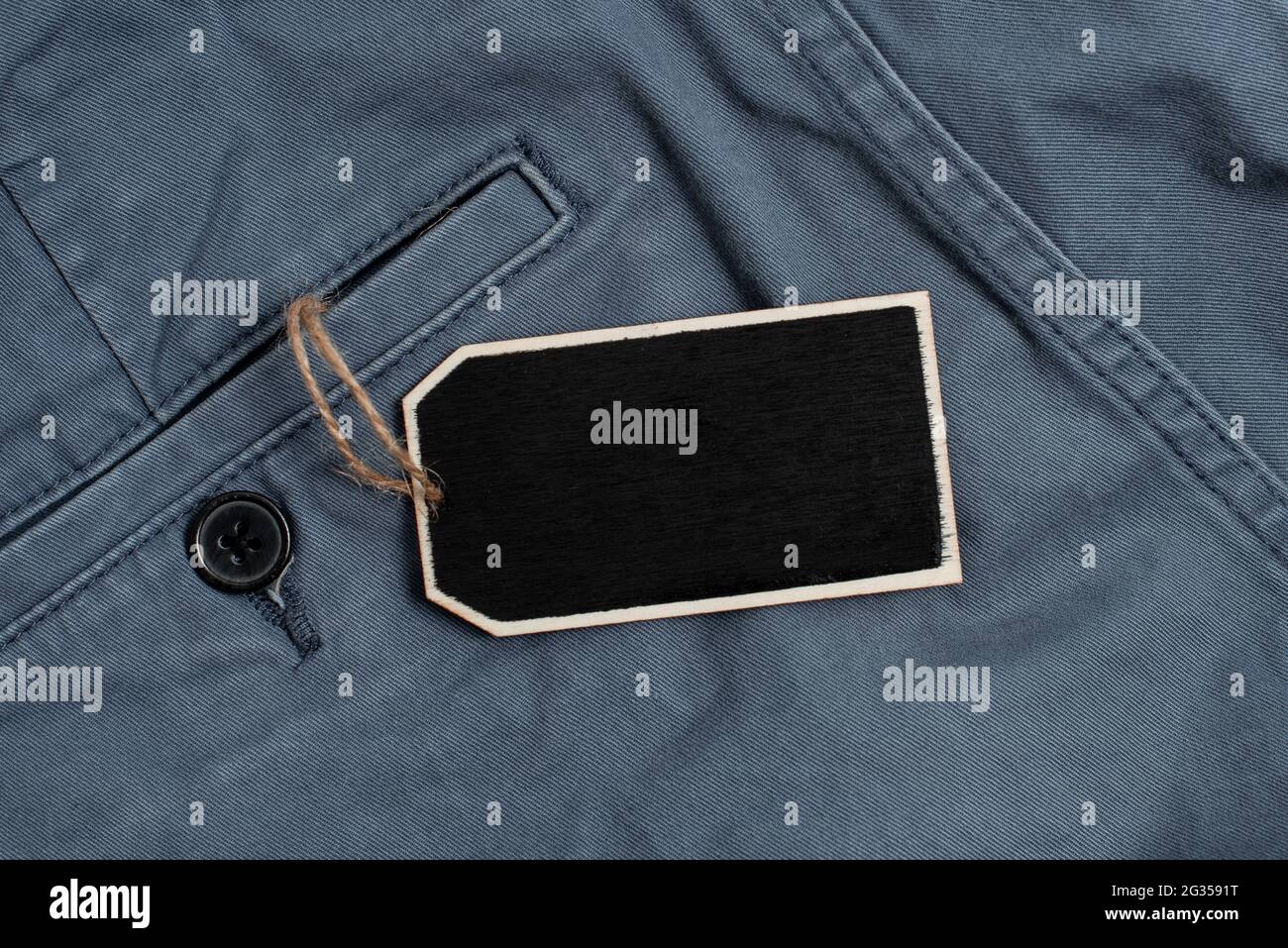 Collection of Real Blank Empty Sticker Card Tag With An Elastic Band On ...