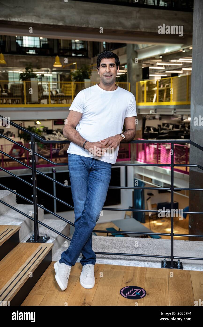 Nickyl Raithatha CEO of Moonpig photographed at their head offices in ...