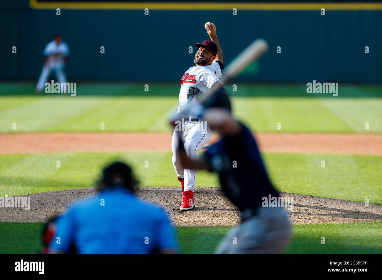 Cleveland Indians pitcher Blake Parker (53) pitches the ball during an ...