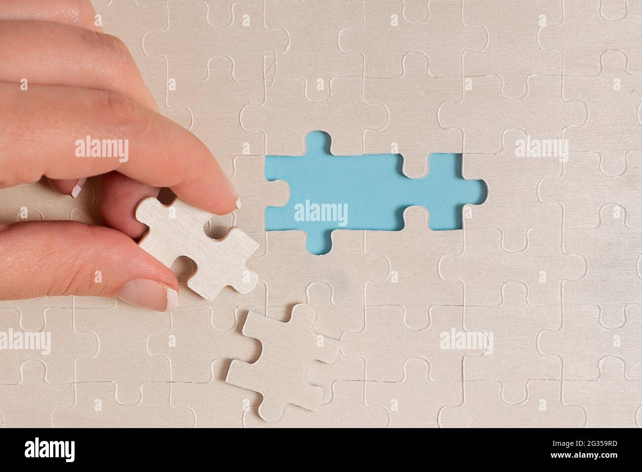 Close-Up White Jigsaw Pattern Puzzle Pieces To Be Connected With ...