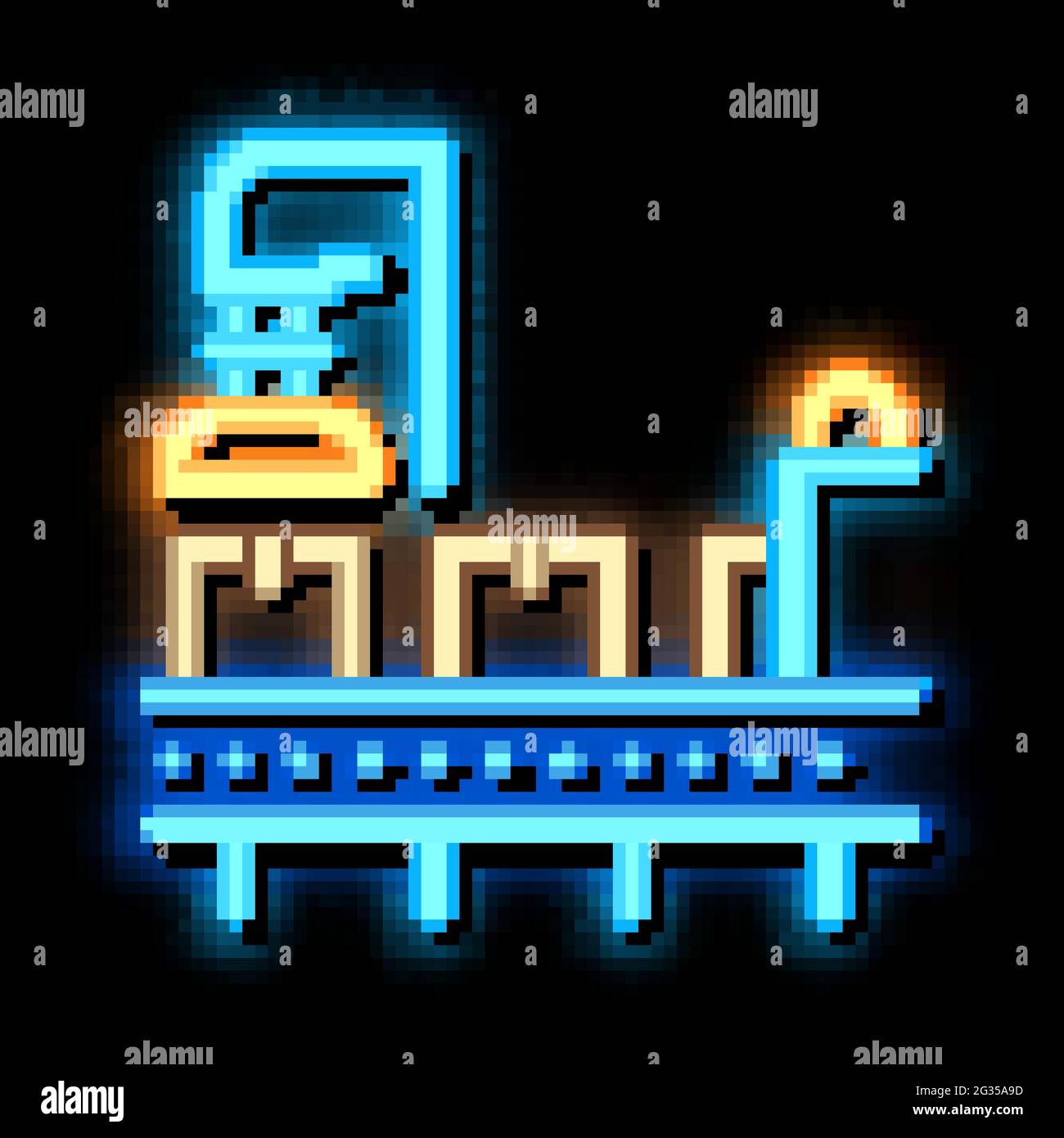 manufacturing process neon glow icon illustration Stock Vector Image ...