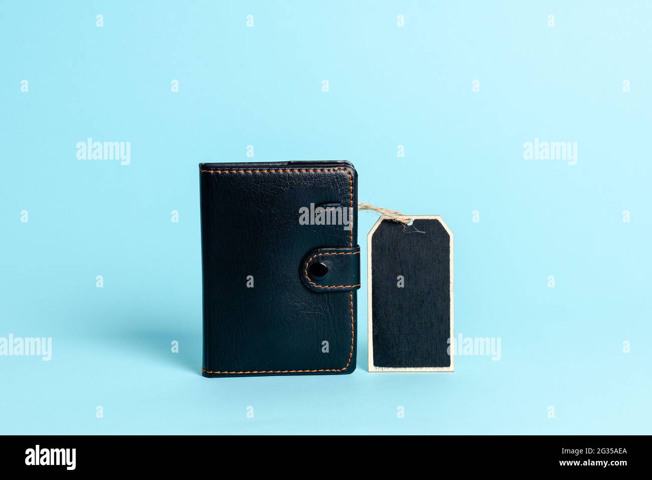 Collection of Real Blank Empty Sticker Card Tag With An Elastic Band On ...