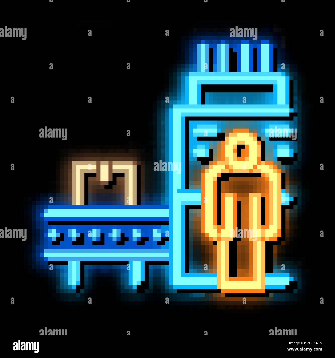 manufacturing machine operator neon glow icon illustration Stock Vector ...