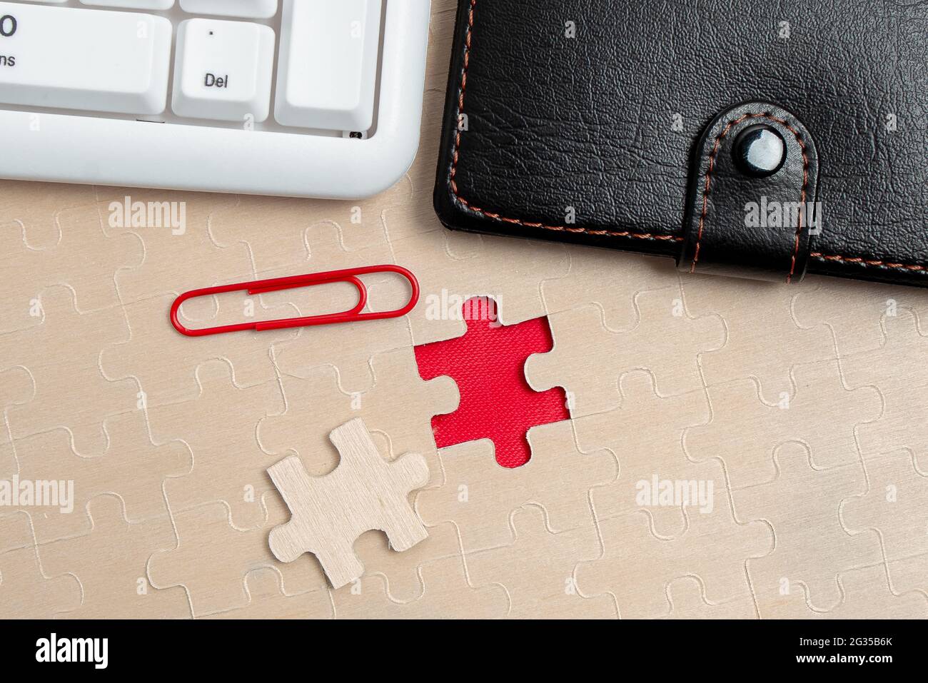 Close-Up White Jigsaw Pattern Puzzle Pieces To Be Connected With ...