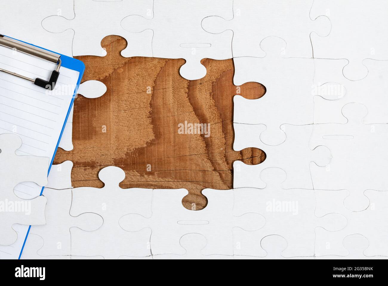 Close-Up White Jigsaw Pattern Puzzle Pieces To Be Connected With ...
