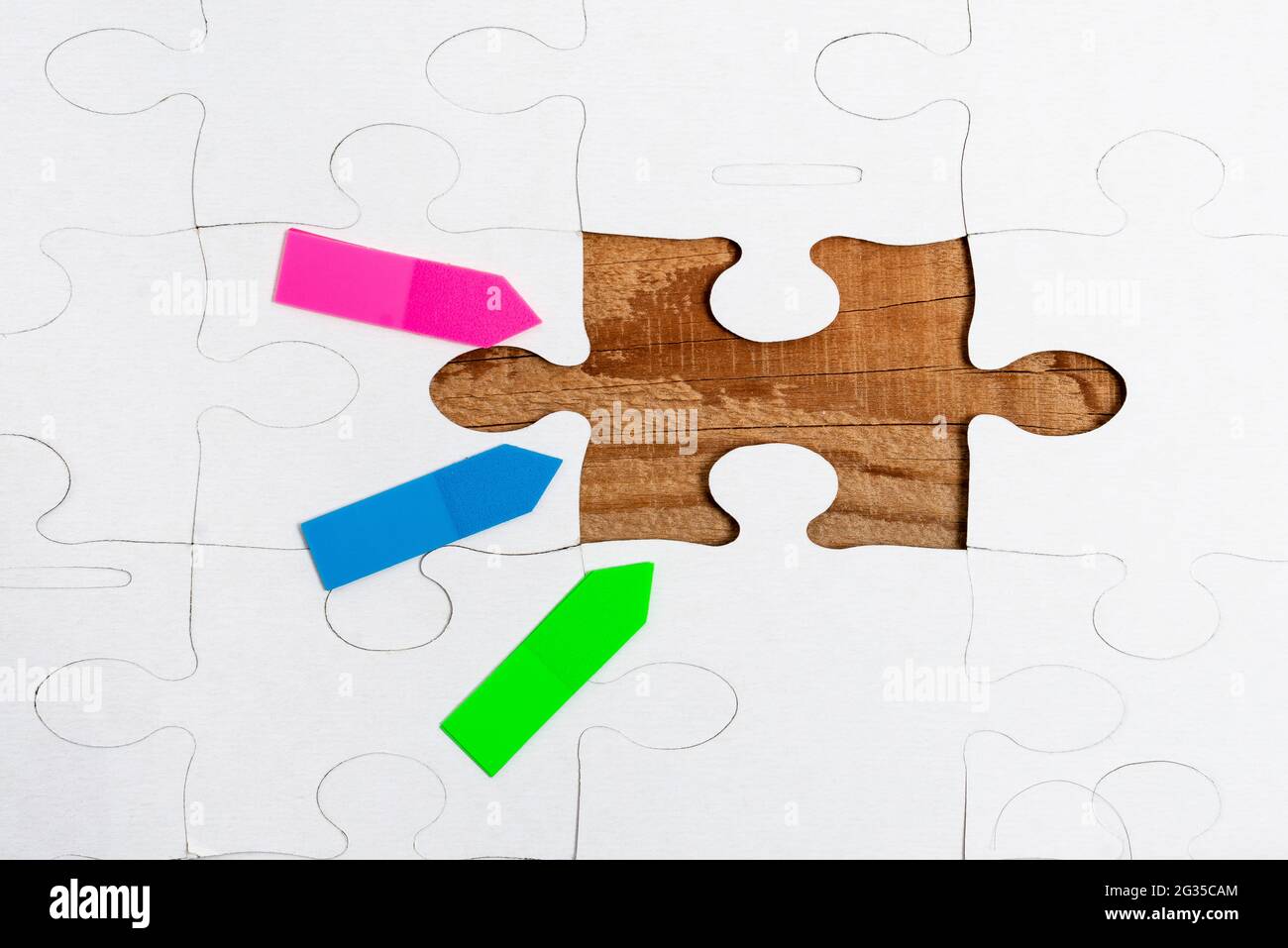 Close-Up White Jigsaw Pattern Puzzle Pieces To Be Connected With ...