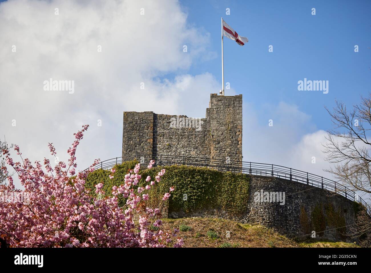 Clitheroe CASTLE FROM Castle Street Ribble Valley in Lancashire Stock ...