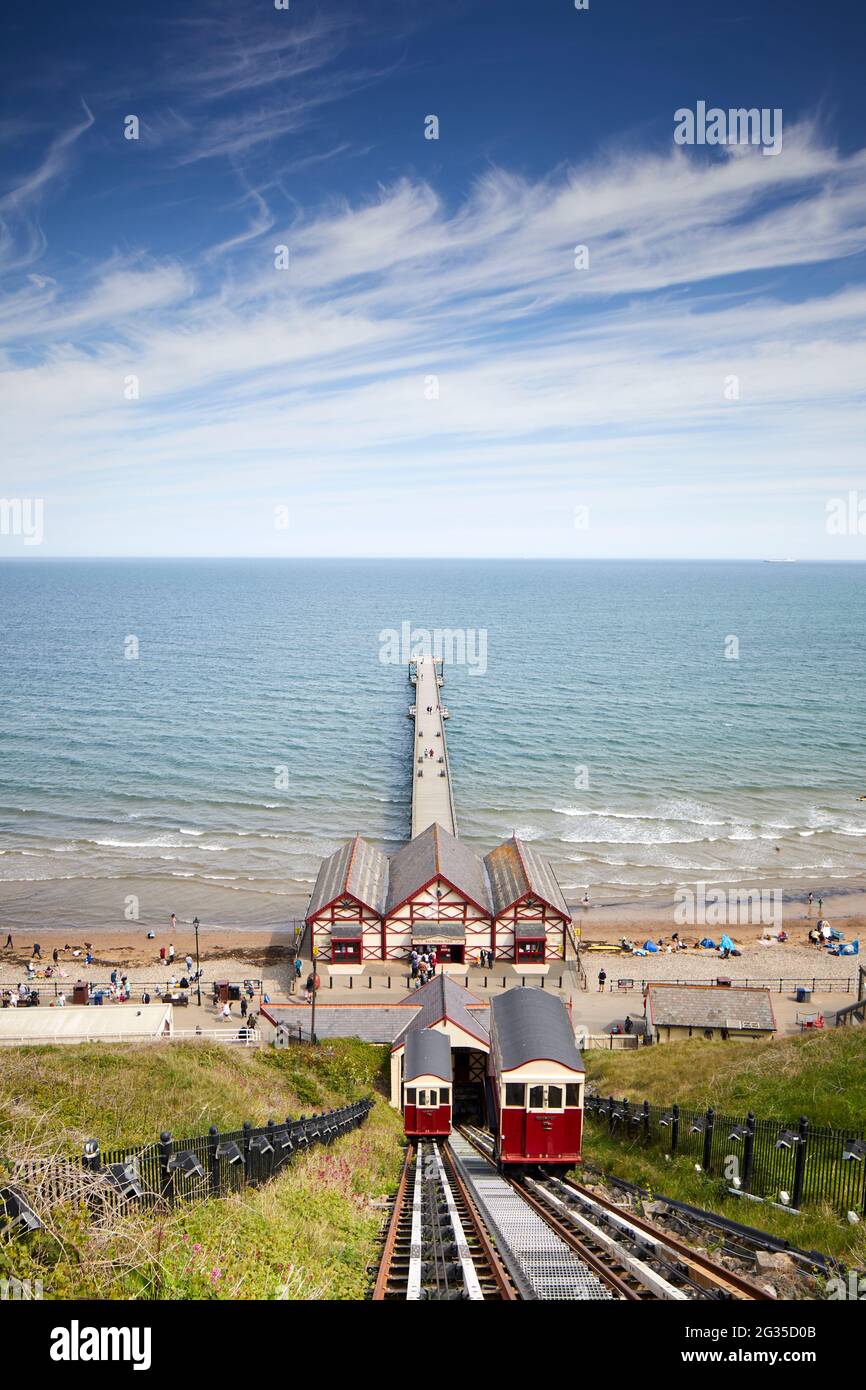 Saltburn tramway tram car hi-res stock photography and images - Alamy