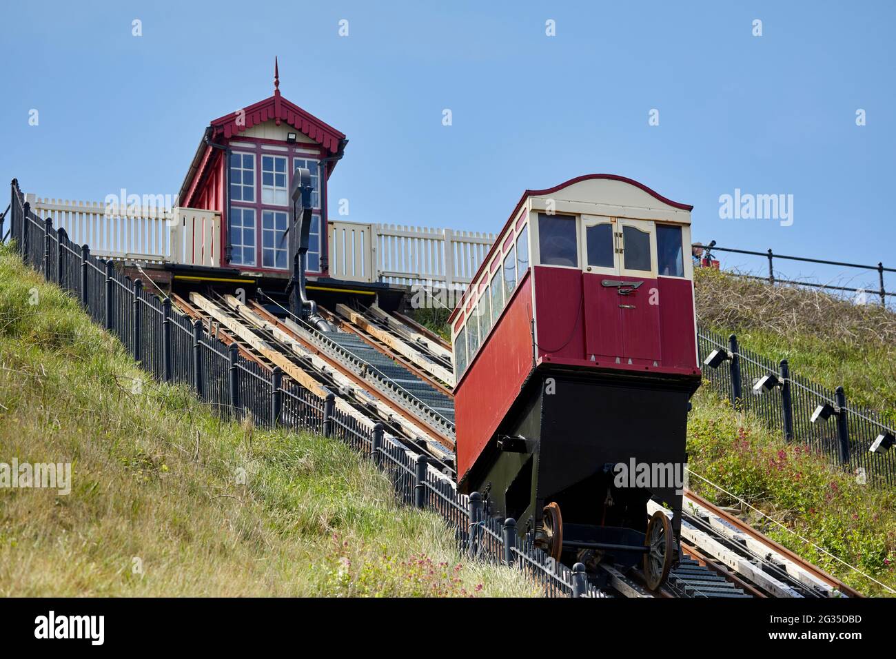 Saltburn tramway tram car hi-res stock photography and images - Alamy