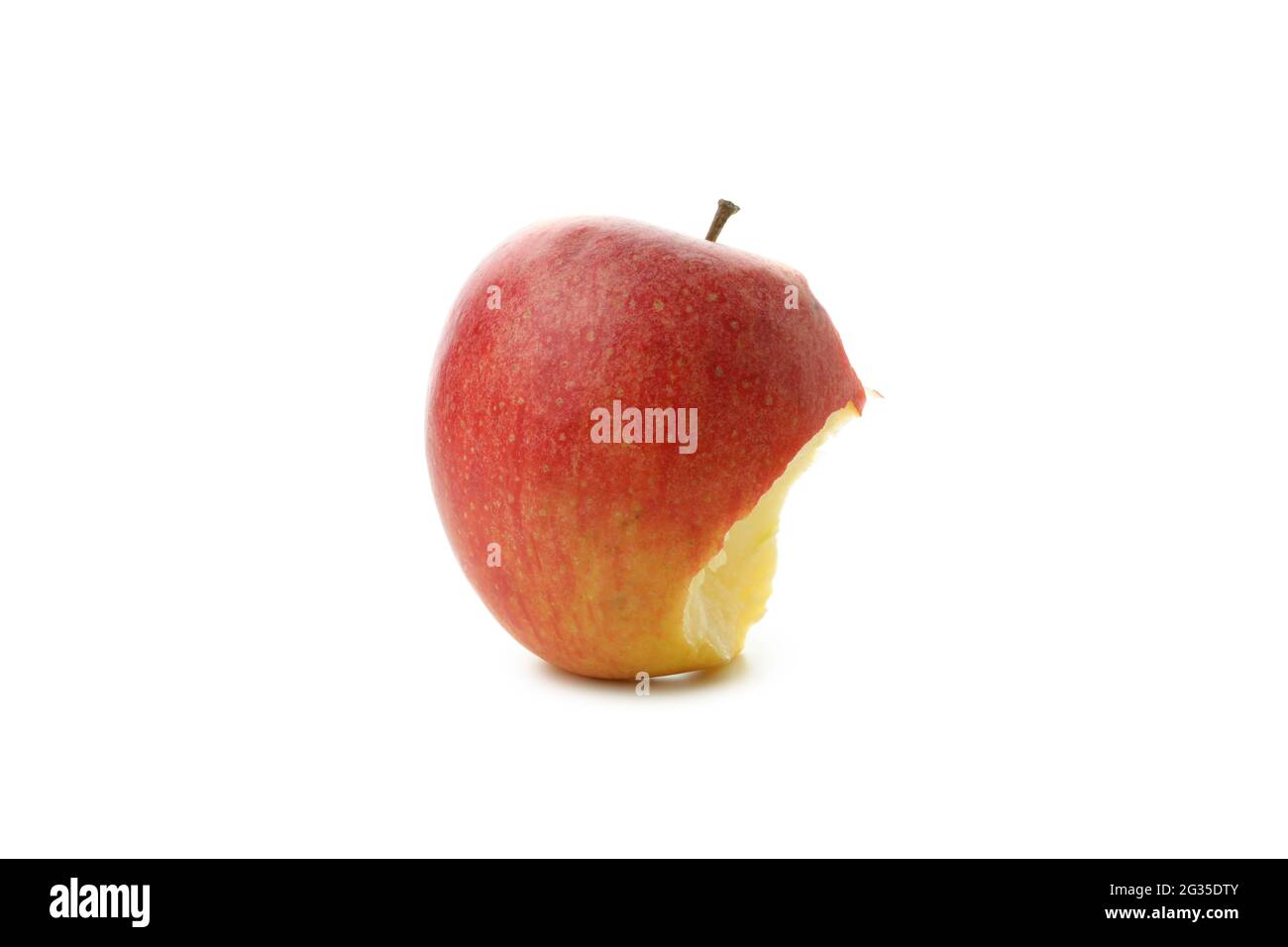 Ripe bitten apple isolated on white background Stock Photo - Alamy