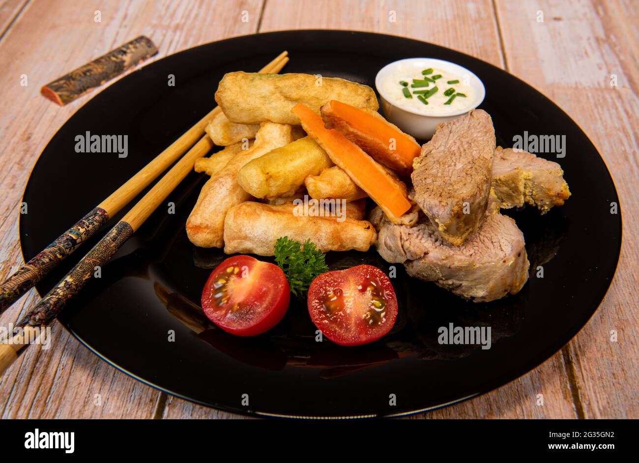 Crispy Vegetable Tempura Recipe, Vegetable Fritters Stock Photo - Alamy