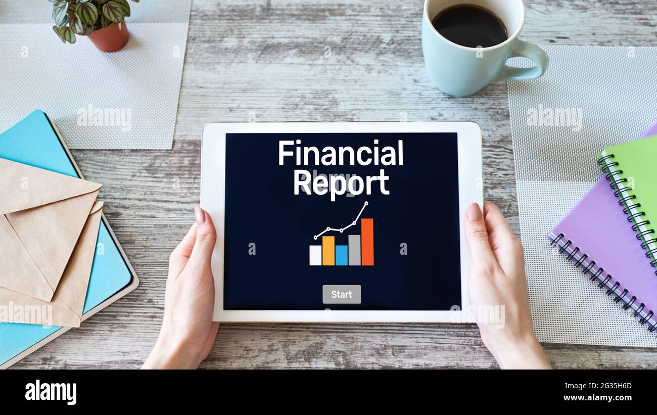 Financial report with graph. Stock market trading, accounting and ...