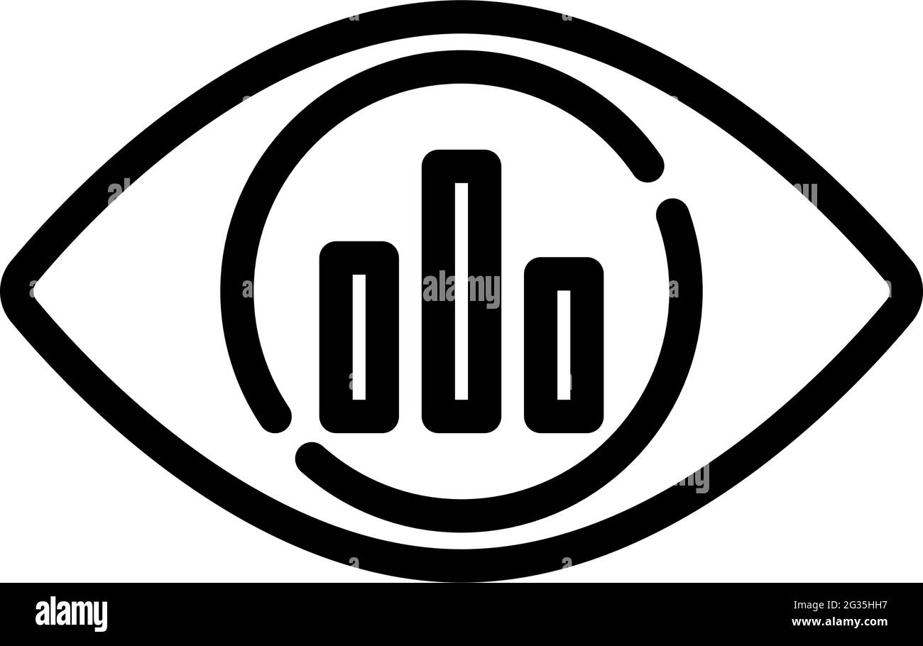 Eye With Market Chart Inside Pupil Icon. Bold outline design with ...