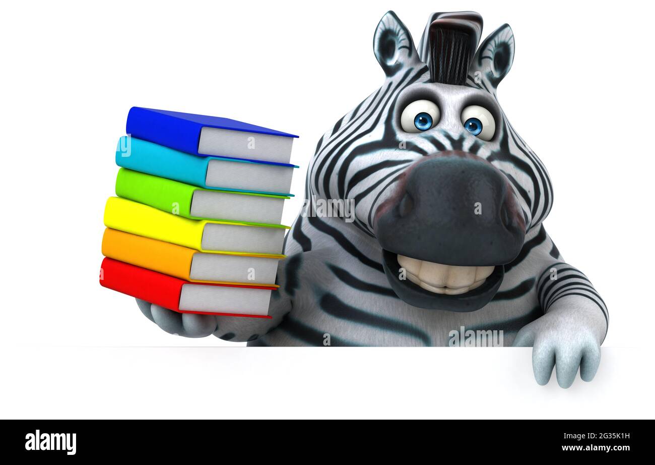 Fun zebra - 3D Illustration Stock Photo - Alamy