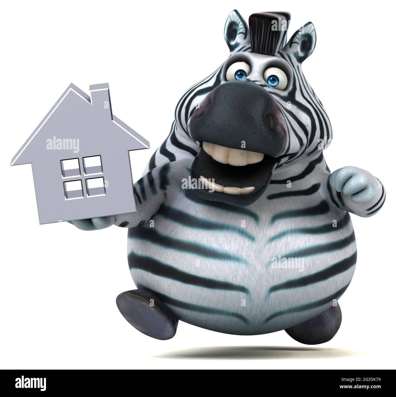 Fun zebra - 3D Illustration Stock Photo - Alamy