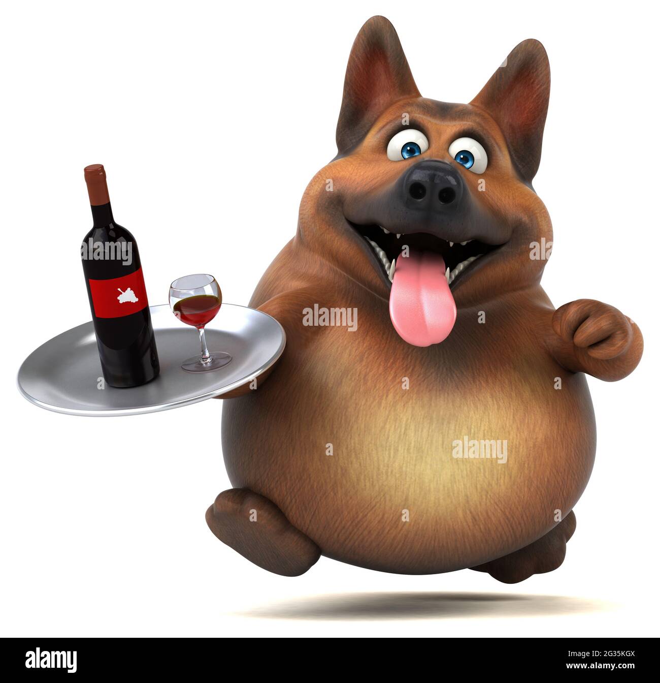 Fun german shepherd dog - 3D Illustration Stock Photo - Alamy
