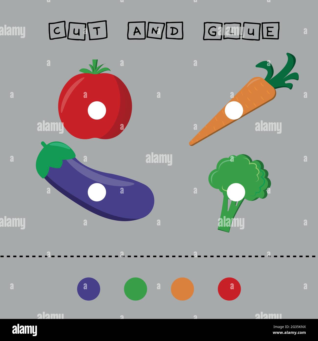 Developing an activity for children, the task is to cut and glue a ...