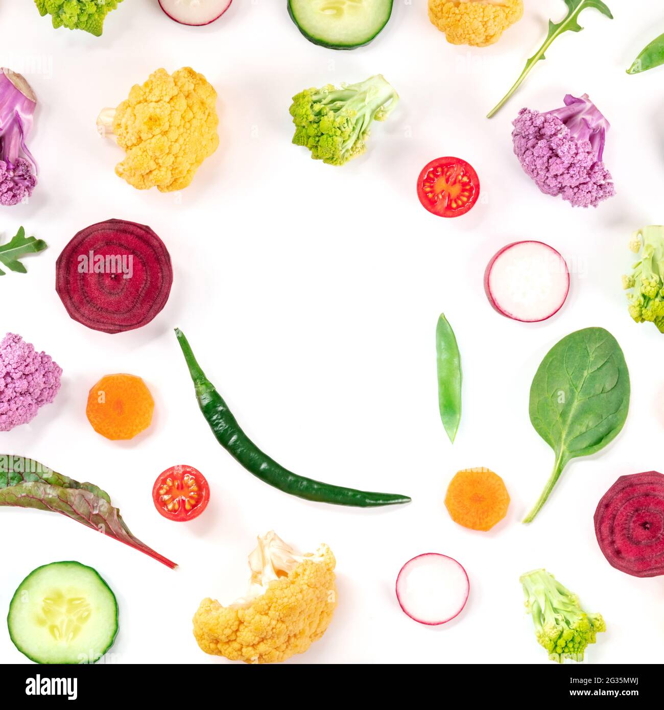 Fresh vegetable square design template with a place for text. Raw ...