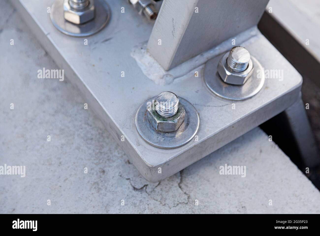 proper bolts that hold the bridge railing in place Stock Photo - Alamy