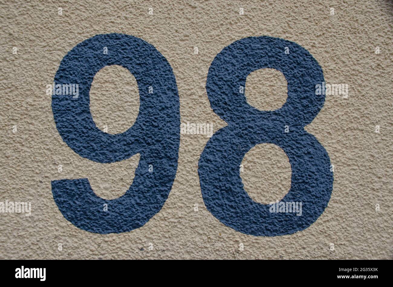 A sign on a wall with the number Stock Photo - Alamy