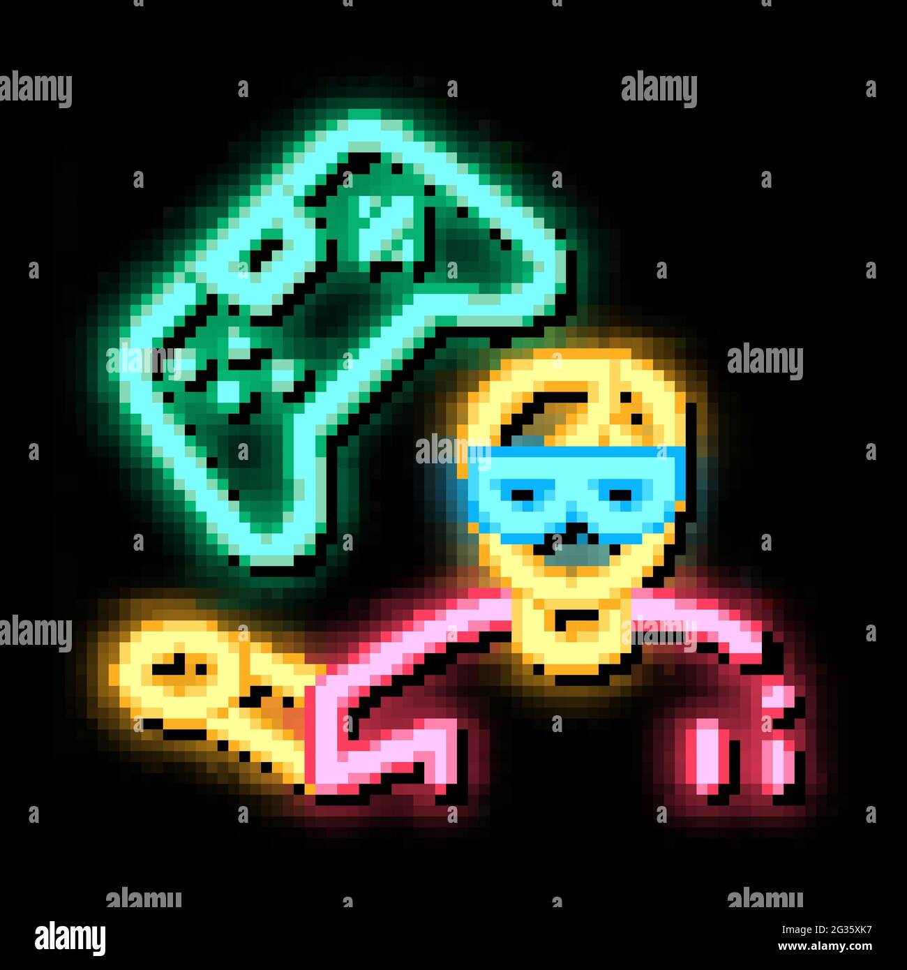 gamer gaming neon glow icon illustration Stock Vector Image & Art - Alamy