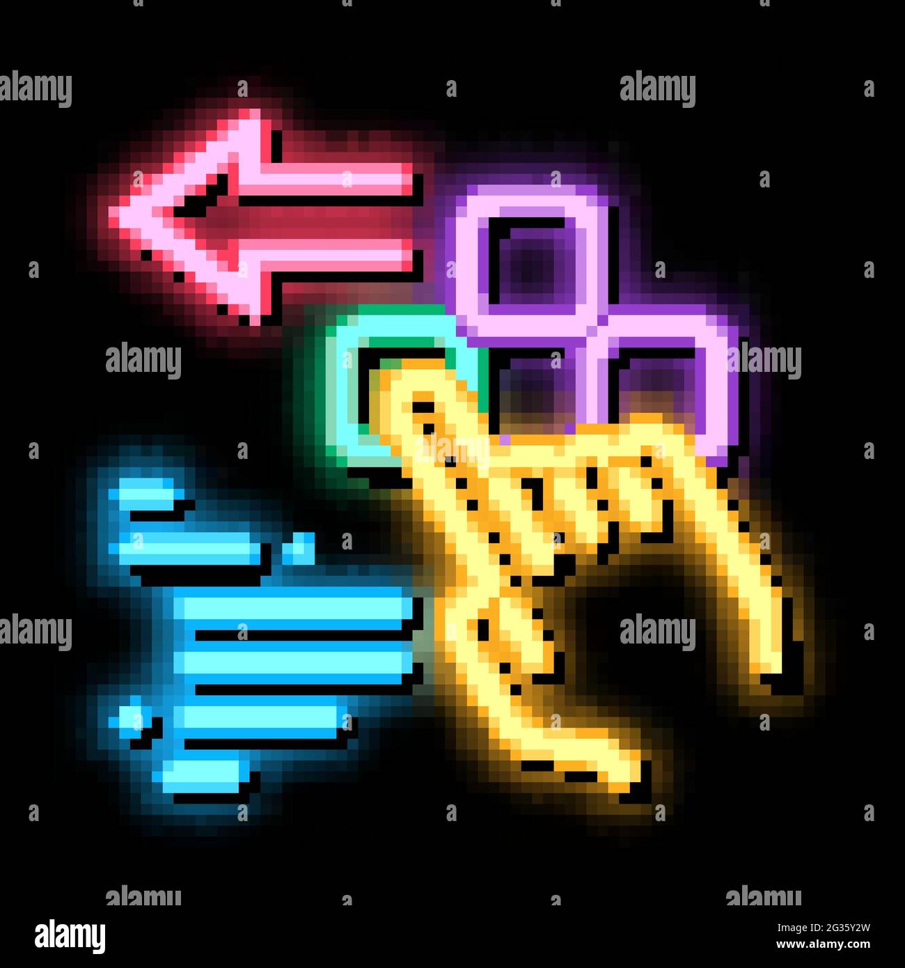 push game controller button neon glow icon illustration Stock Vector ...