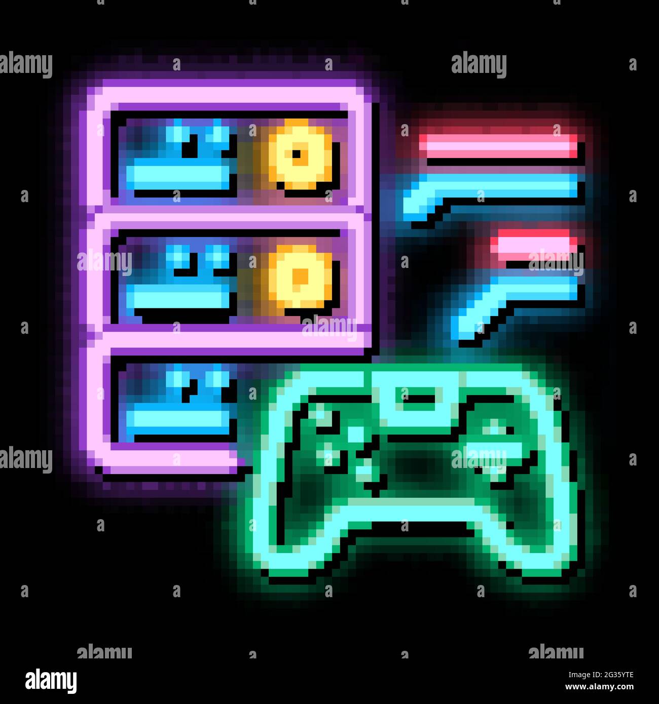 game main menu neon glow icon illustration Stock Vector Image & Art - Alamy