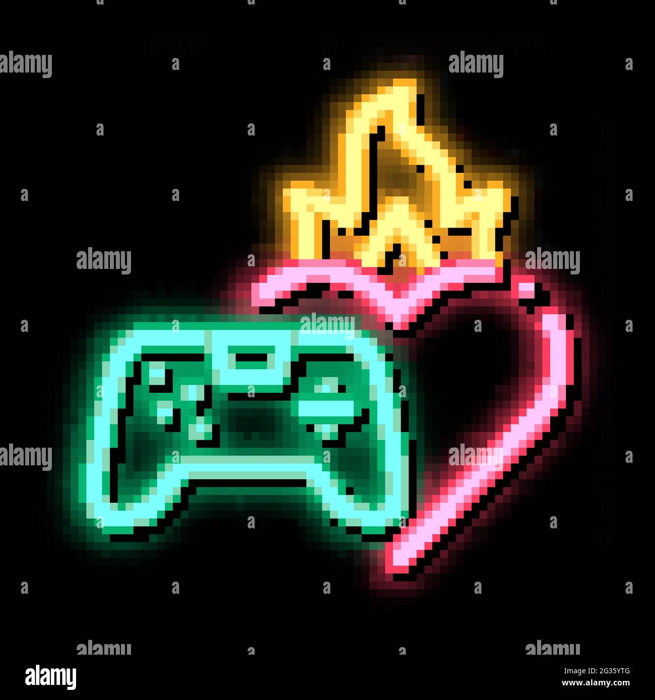 game burning heart neon glow icon illustration Stock Vector Image & Art ...