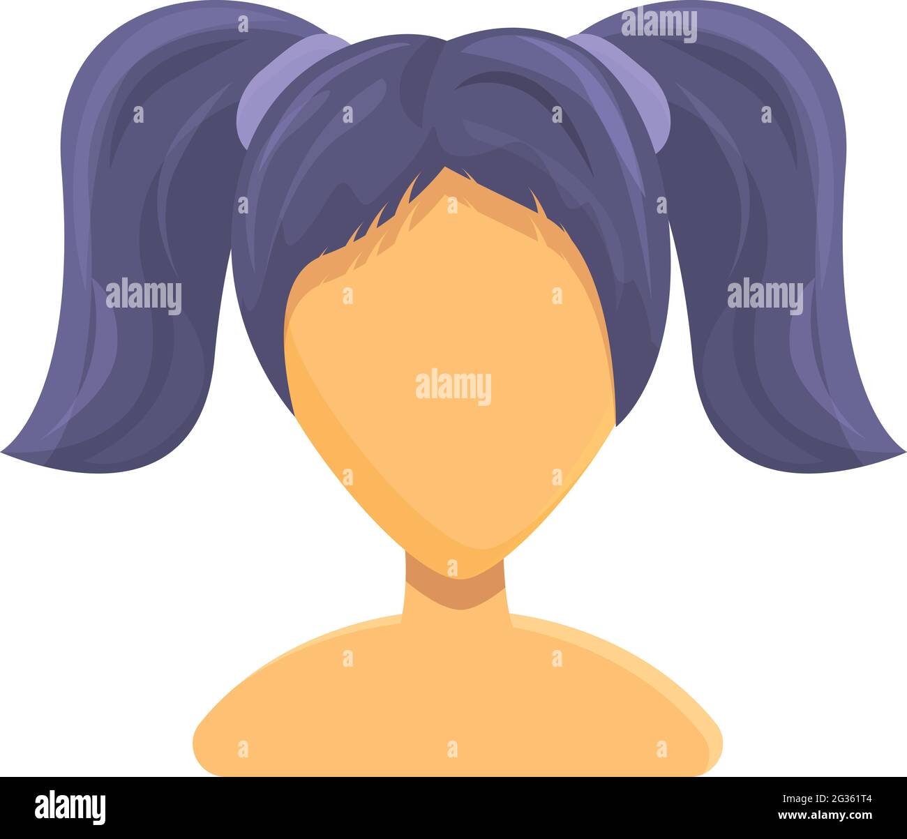 Two ponytails hairstyle icon. Cartoon of Two ponytails hairstyle vector ...