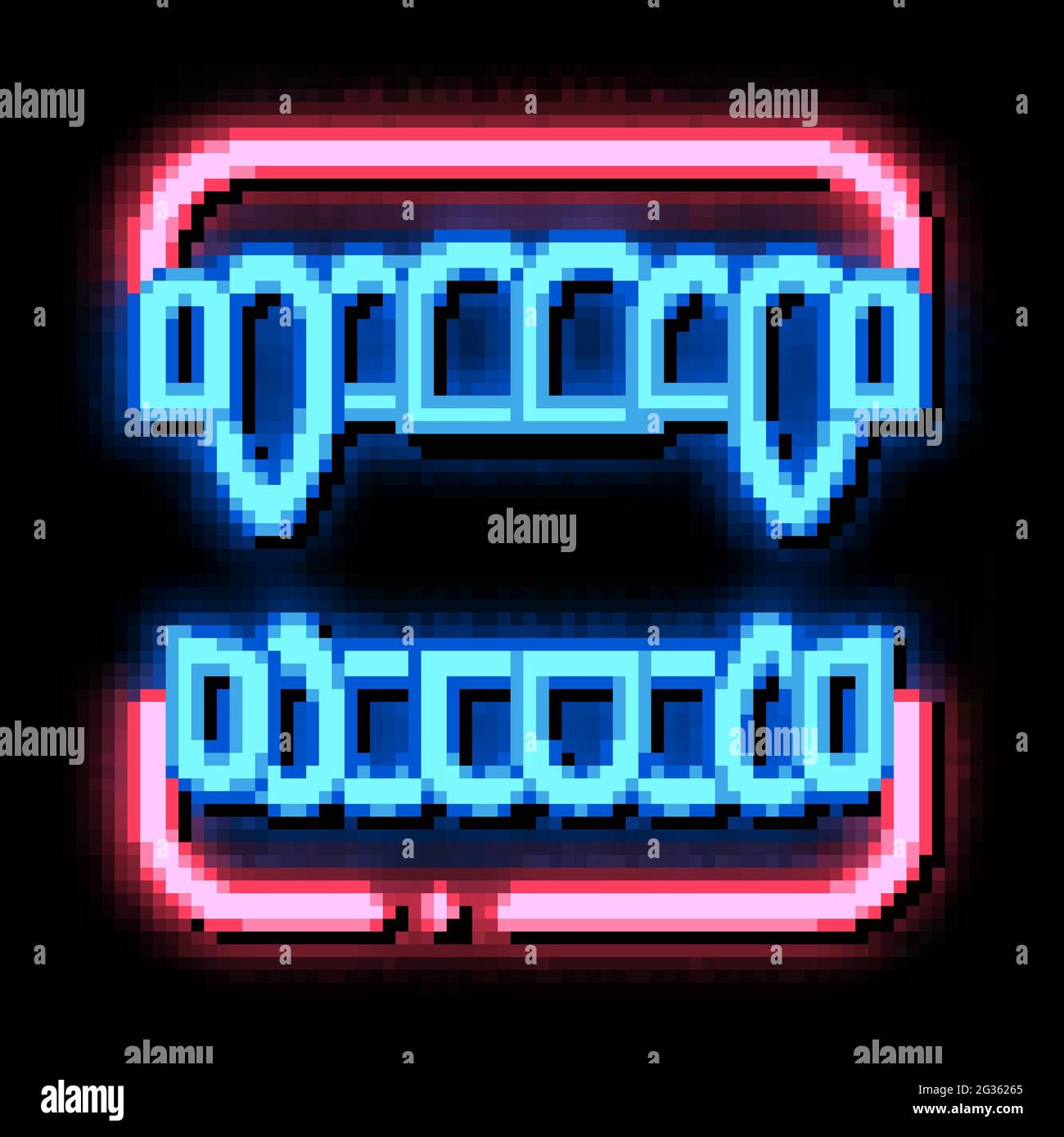 halloween fangs neon glow icon illustration Stock Vector Image & Art ...