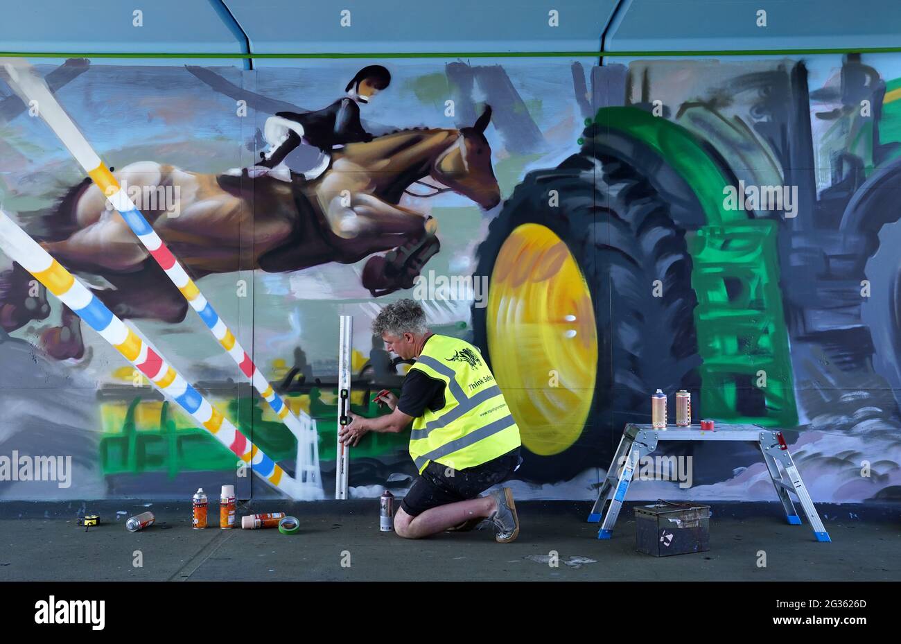 Edinburgh artist Ross Blair (aka Trench-One) adds the finishing touches ...