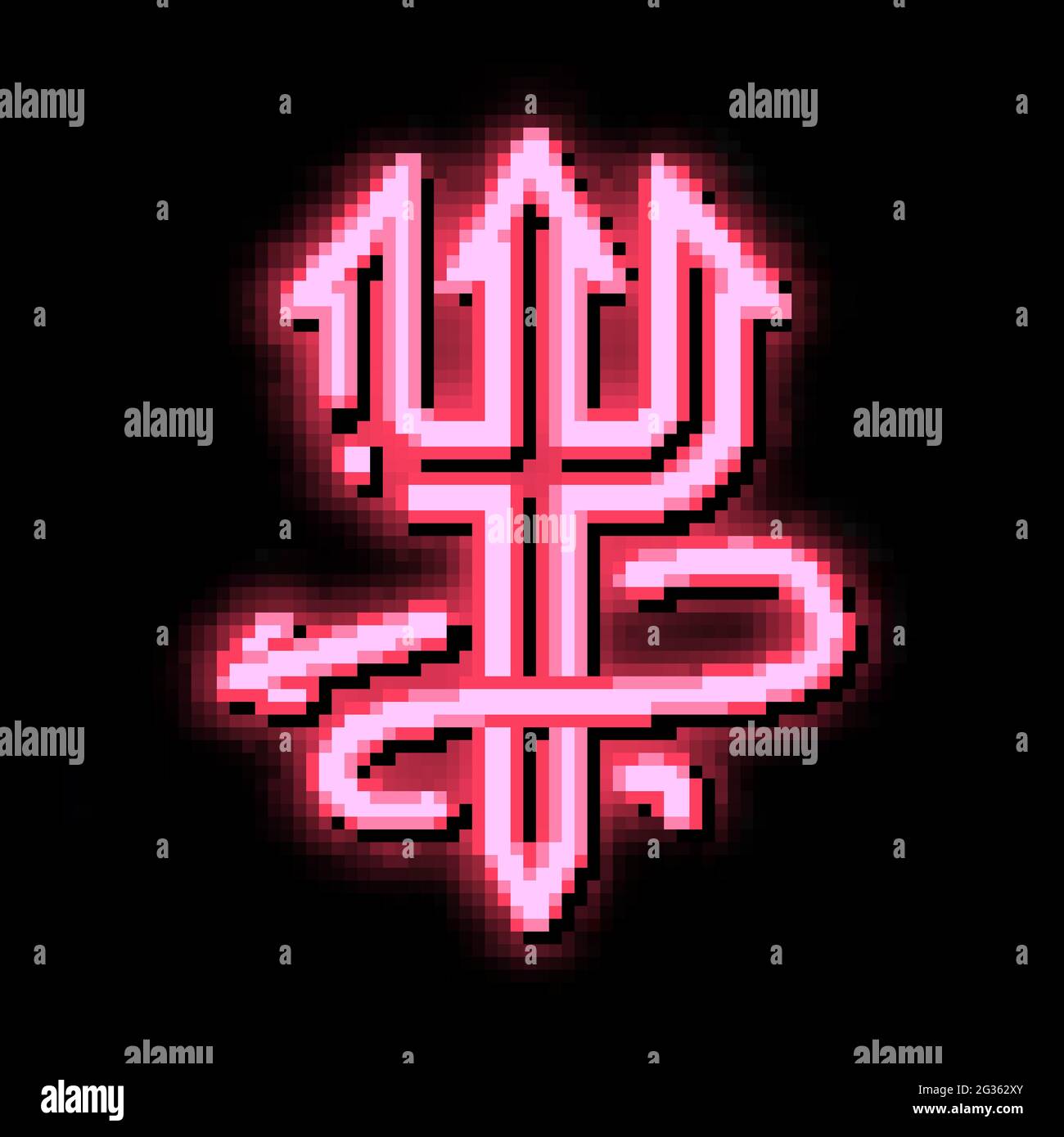 halloween devil trident neon glow icon illustration Stock Vector Image ...