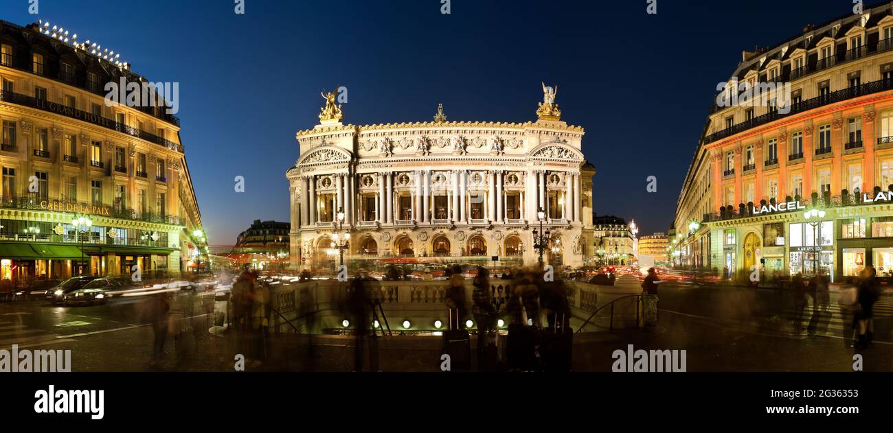 FRANCE. PARIS (75) PANORAMIC PICTURE OF OPERA GARNIER AT NIGHT Stock ...