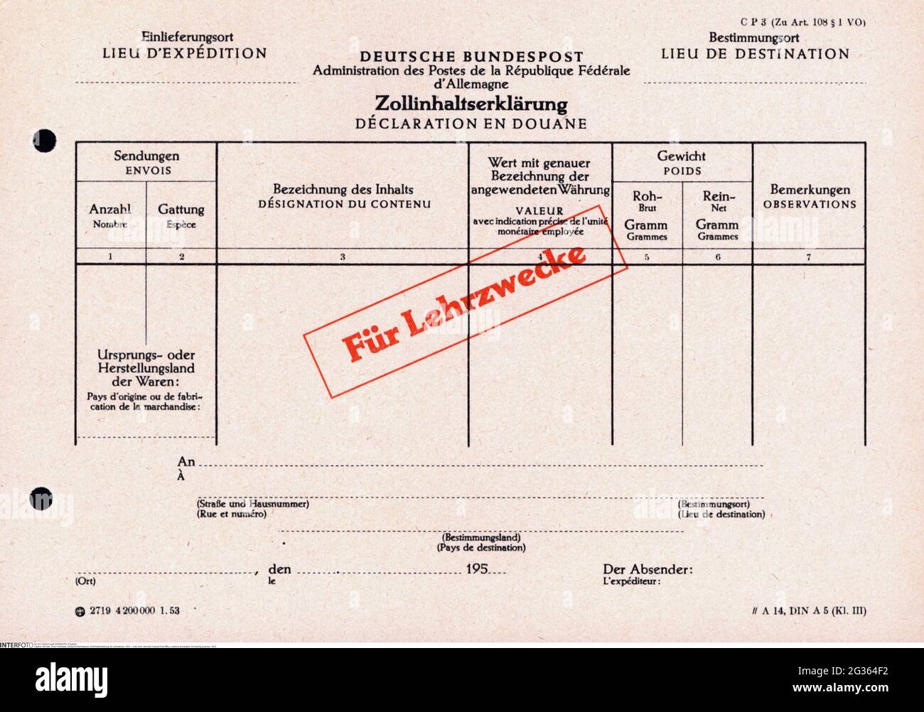 German Customs Declaration Hi res Stock Photography And Images Alamy