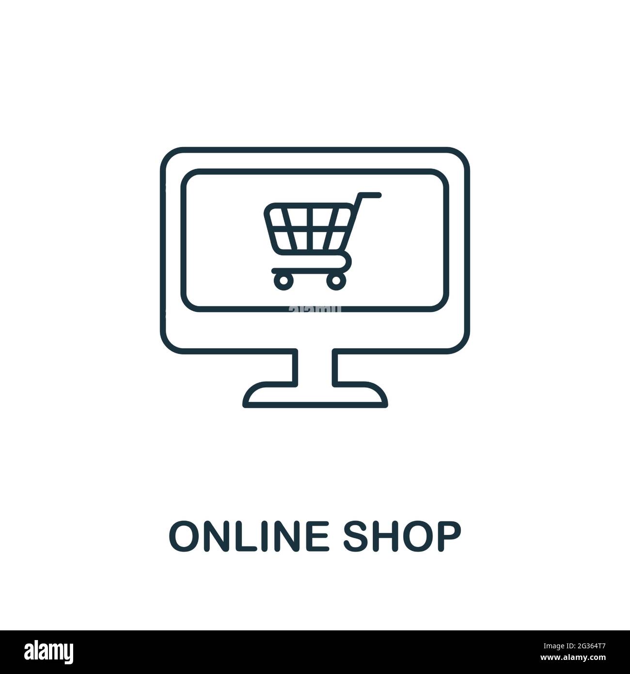Online Shop line icon. Simple outline illustration from e-commerce ...