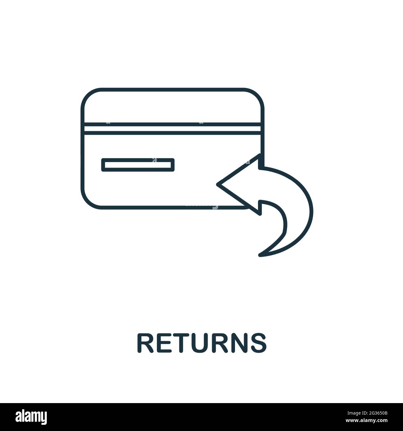 Returns line icon. Simple outline illustration from e-commerce ...