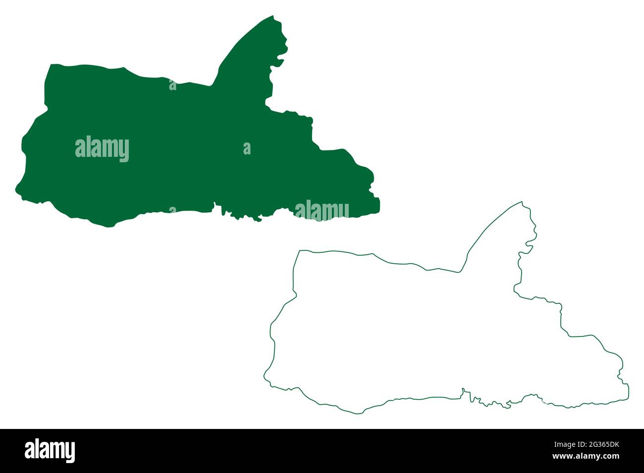 South Garo Hills district (Meghalaya State, Republic of India) map ...