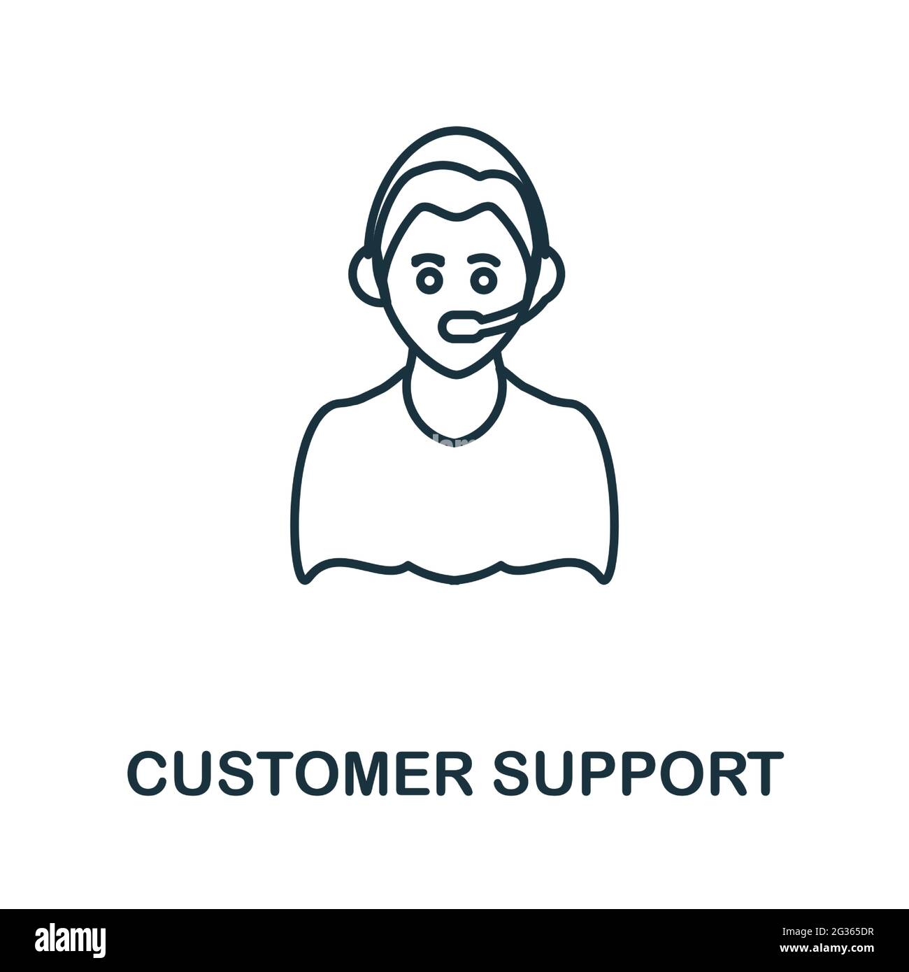 Customer Support line icon. Simple outline illustration from e-commerce ...