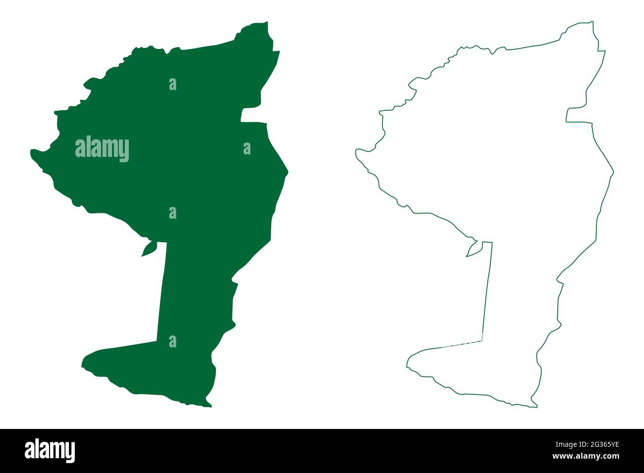 West Garo Hills district (Meghalaya State, Republic of India) map ...