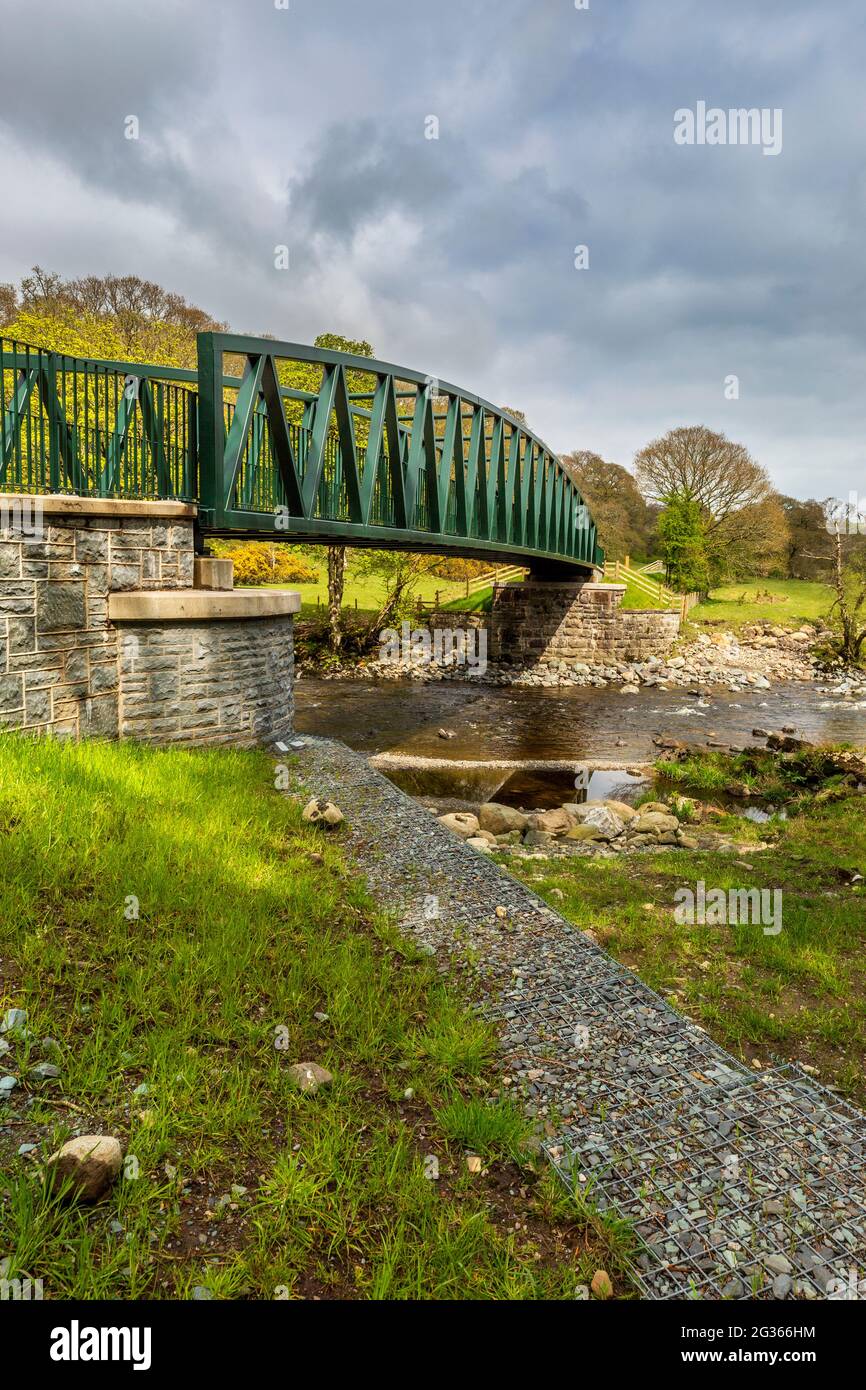 A reconstructed bridge over the River Greta along the Keswick Railway ...