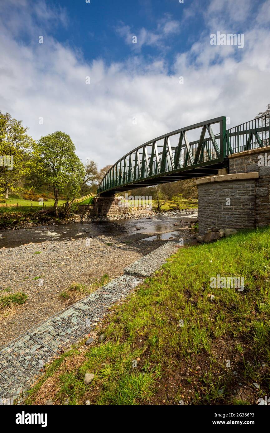 A reconstructed bridge over the River Greta along the Keswick Railway ...