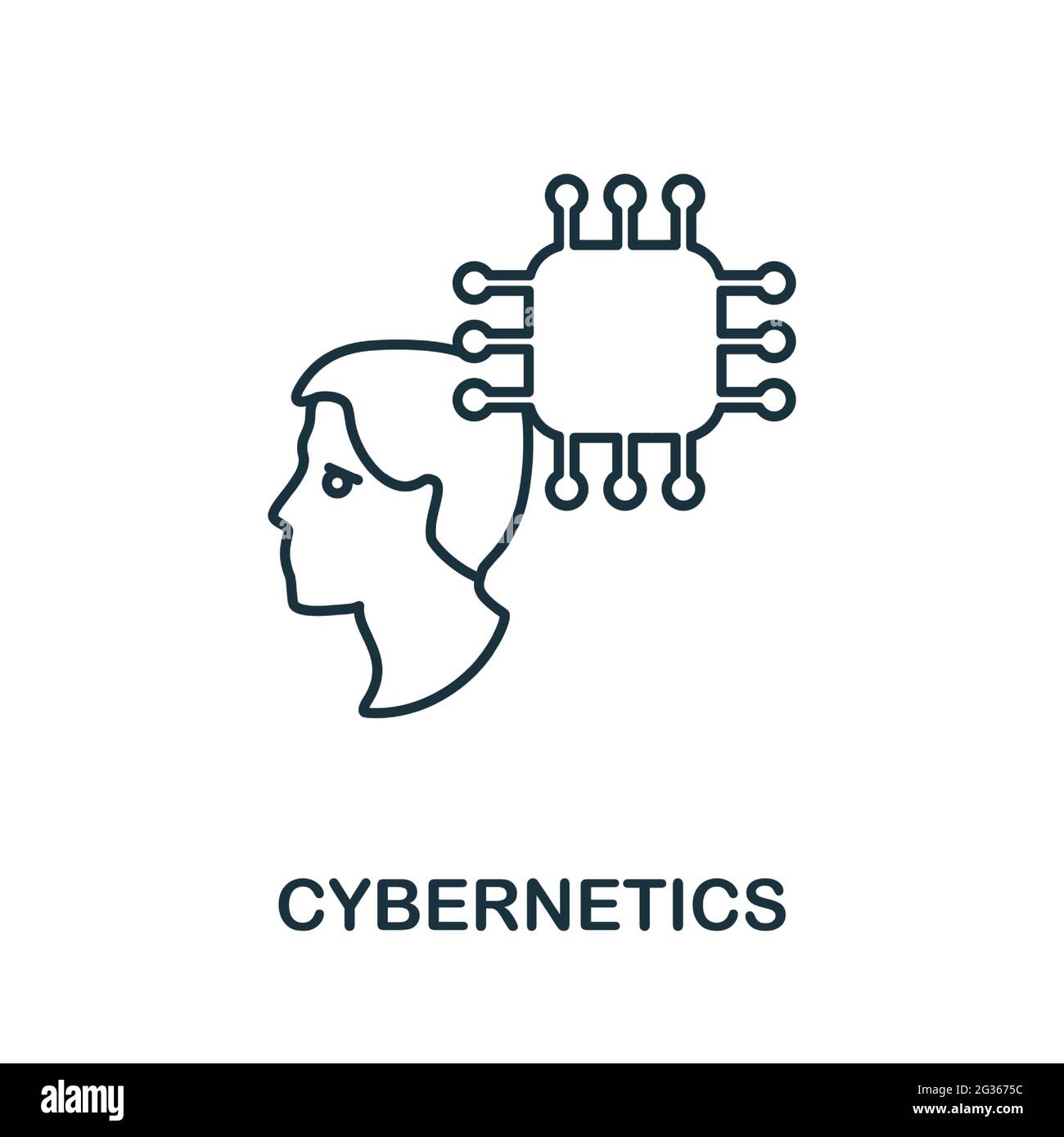 Cybernetics line icon. Creative outline design from artificial ...
