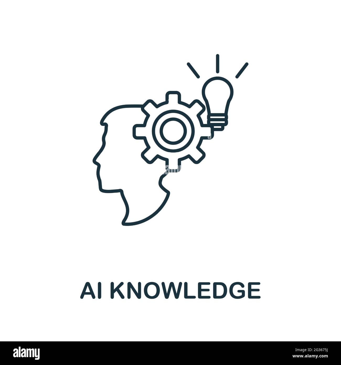 Ai Knowledge line icon. Creative outline design from artificial ...