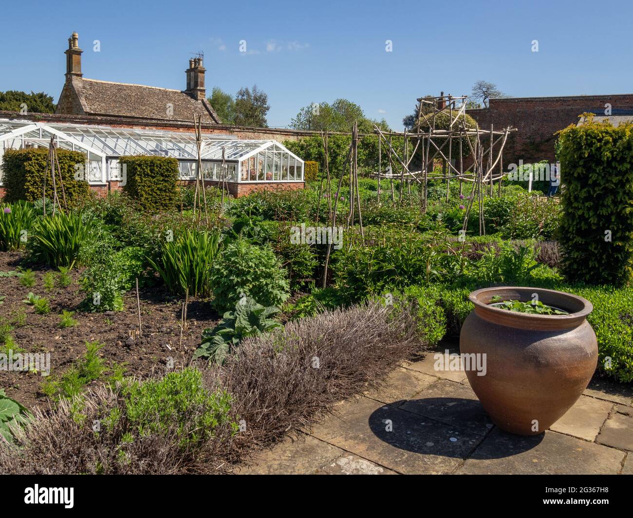 The Walled Garden at the stately home of Nevill Holt Hall ...