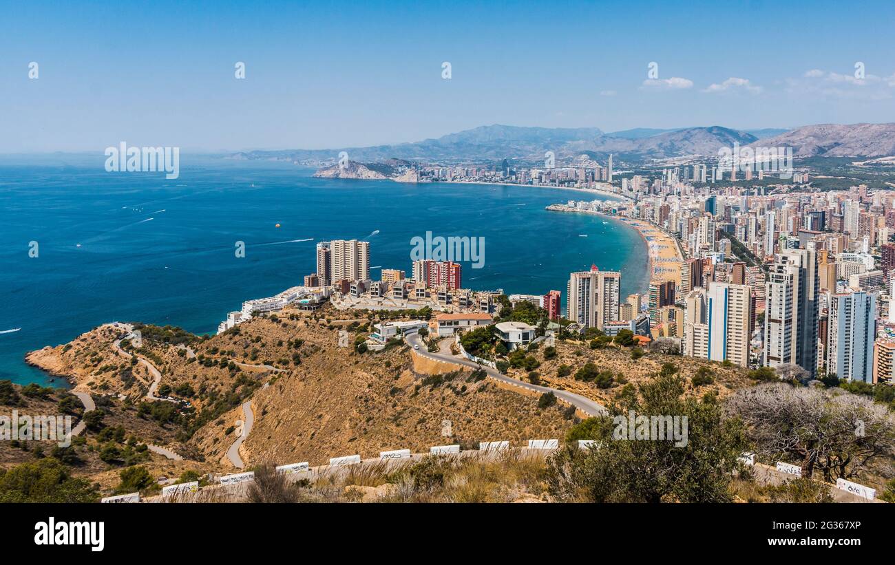 A view of city and beach of Benidorm in Spain Stock Photo - Alamy